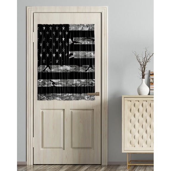 American Rustic Flag, Blackout Door Curtains for French, Glass,Front ...