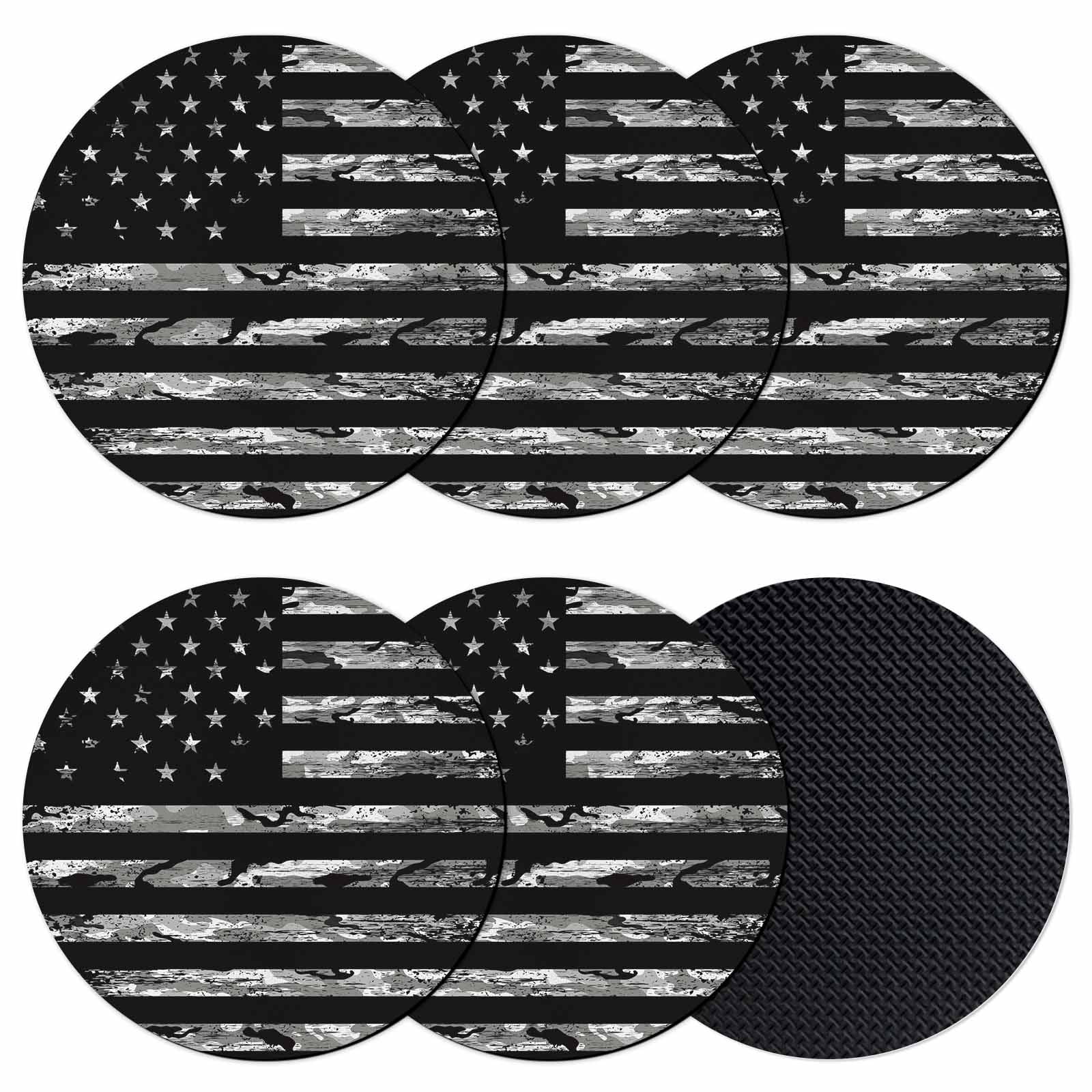 American Rustic Flag Coasters Set of 6, Independence Day USA Star ...