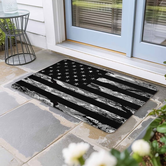 American Rustic Flag Door Mat Indoor Outdoor,Independence Day USA Star ...