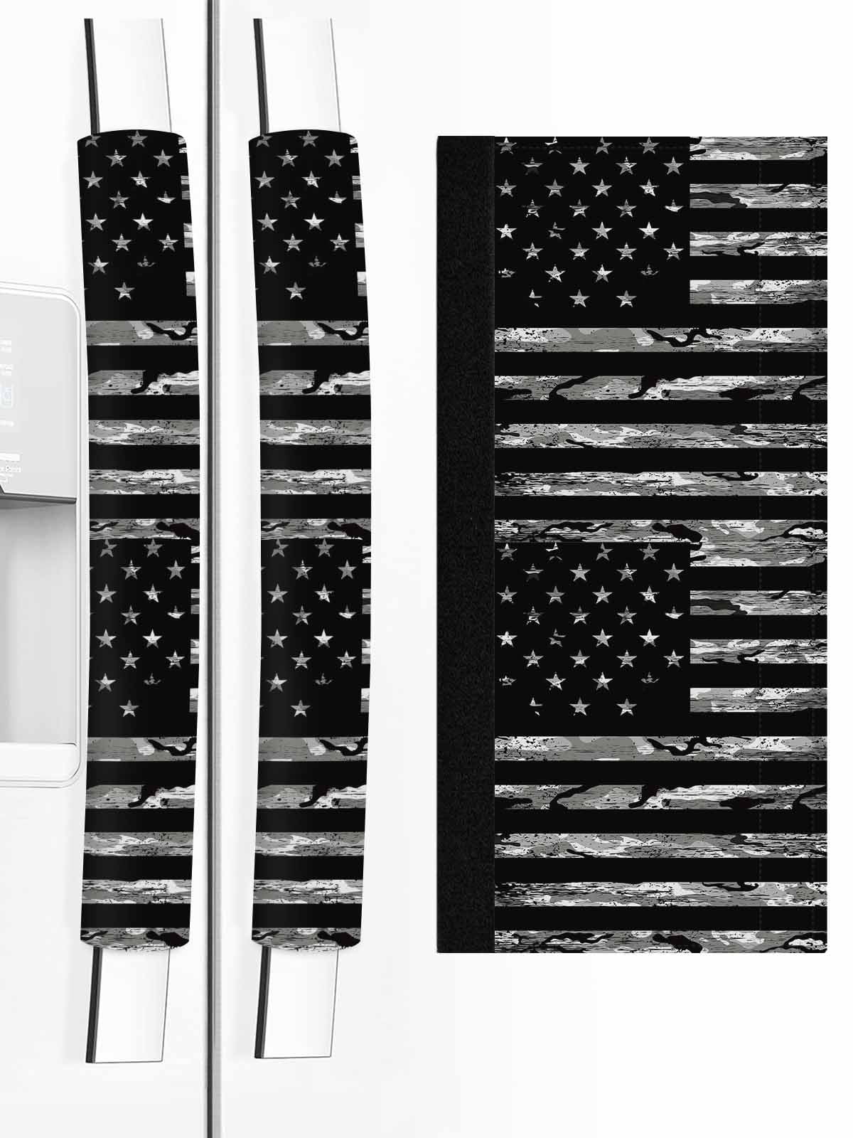 American Rustic Flag,Refrigerator Door Handle Covers Set of 2 ...