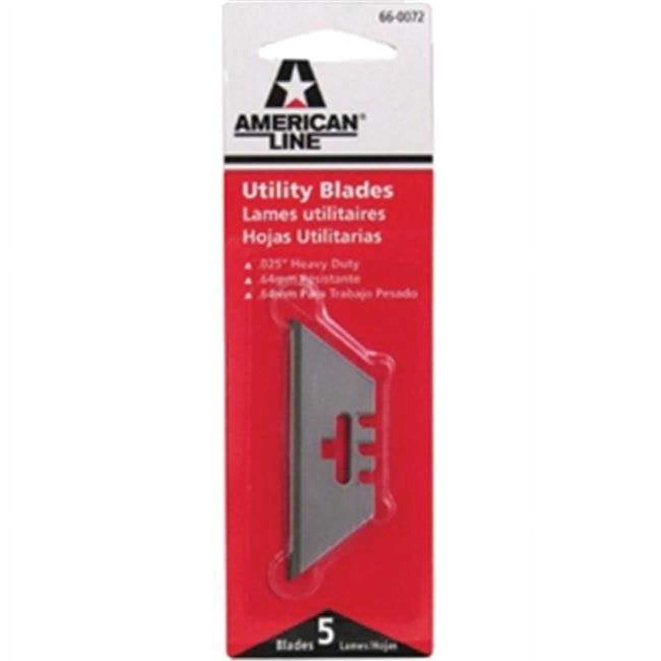 American Safety Razor 66-0072 0.03 in. Hd 3-notch Utility Blade, Pack 5 ...