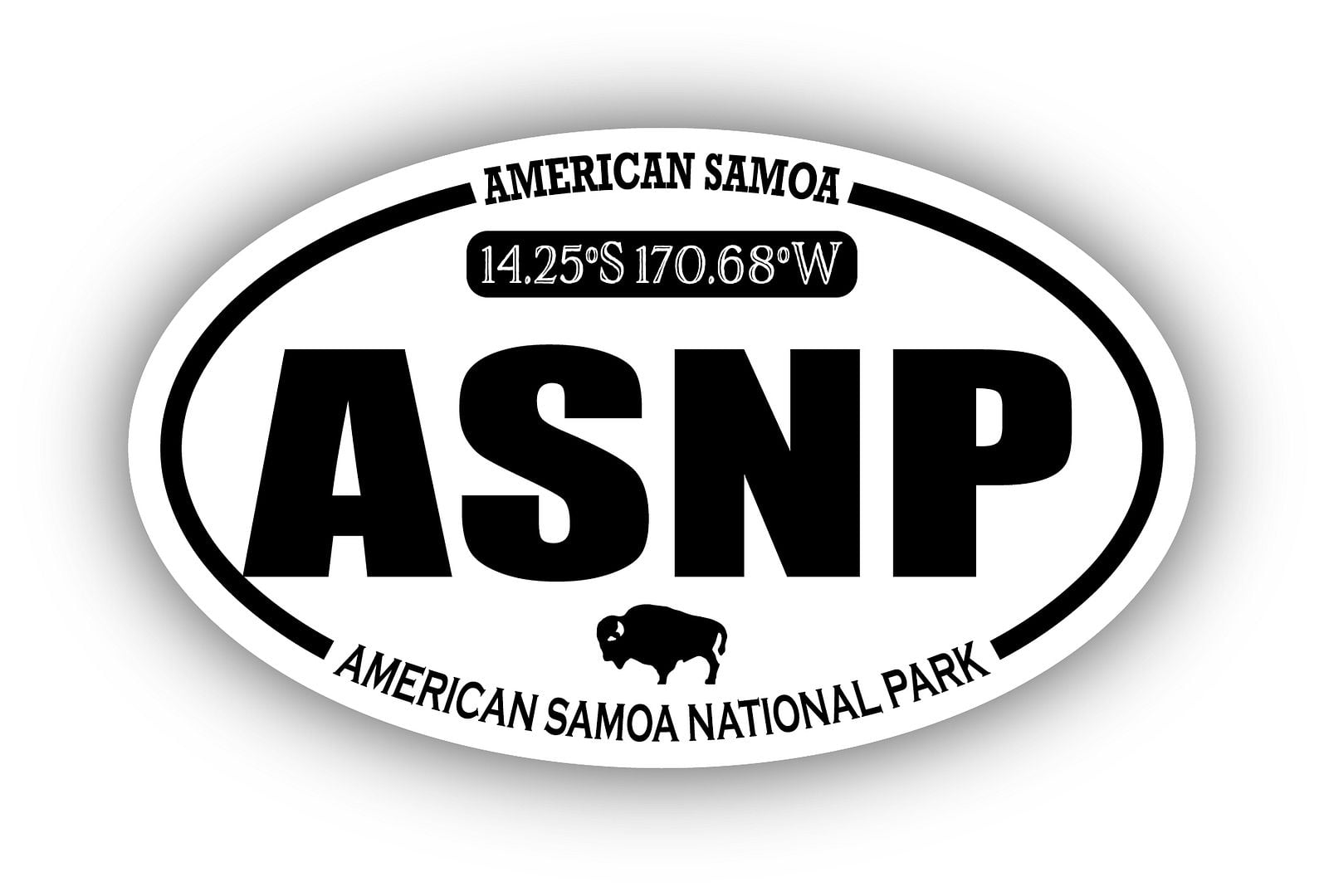 American Samoa National Park American Samoa ASNP Oval Bumper Sticker 3M ...