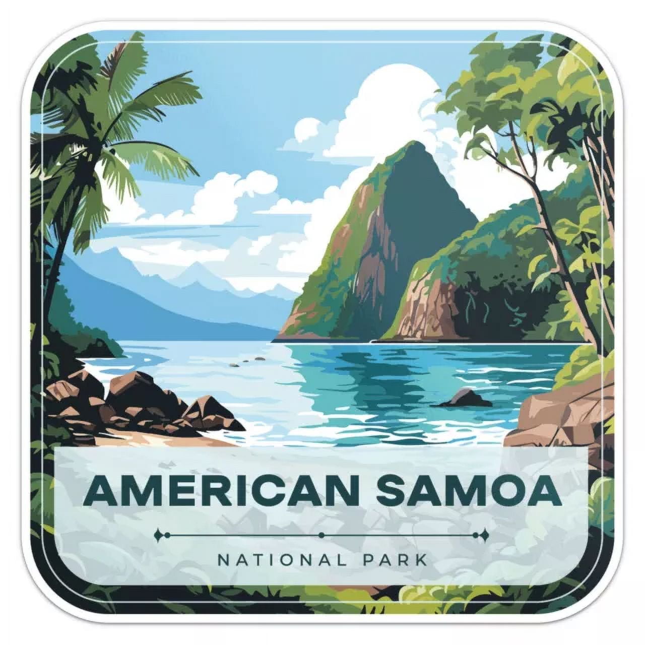 American Samoa National Park Usa Decal Sticker Phone Decal Water Bottle ...