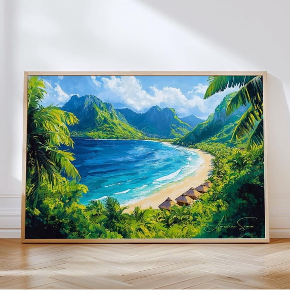 American Samoa Travel Print Pacific Island Art Print Unframed Paper ...