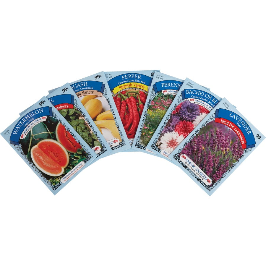 American Seed Garden Seed Display, 1000 Count, Assorted Seeds, Vegetable, Herb Seed Packets ...