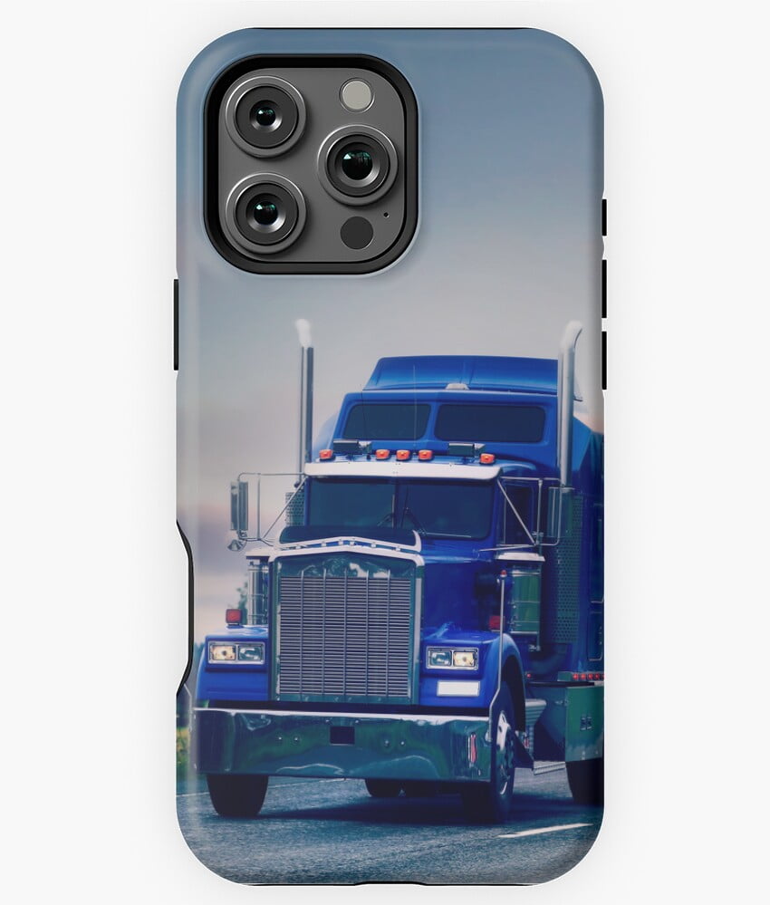 American Semi Truck Full Moon Art Phone Case for iPhone 16 15 14 13 12 ...
