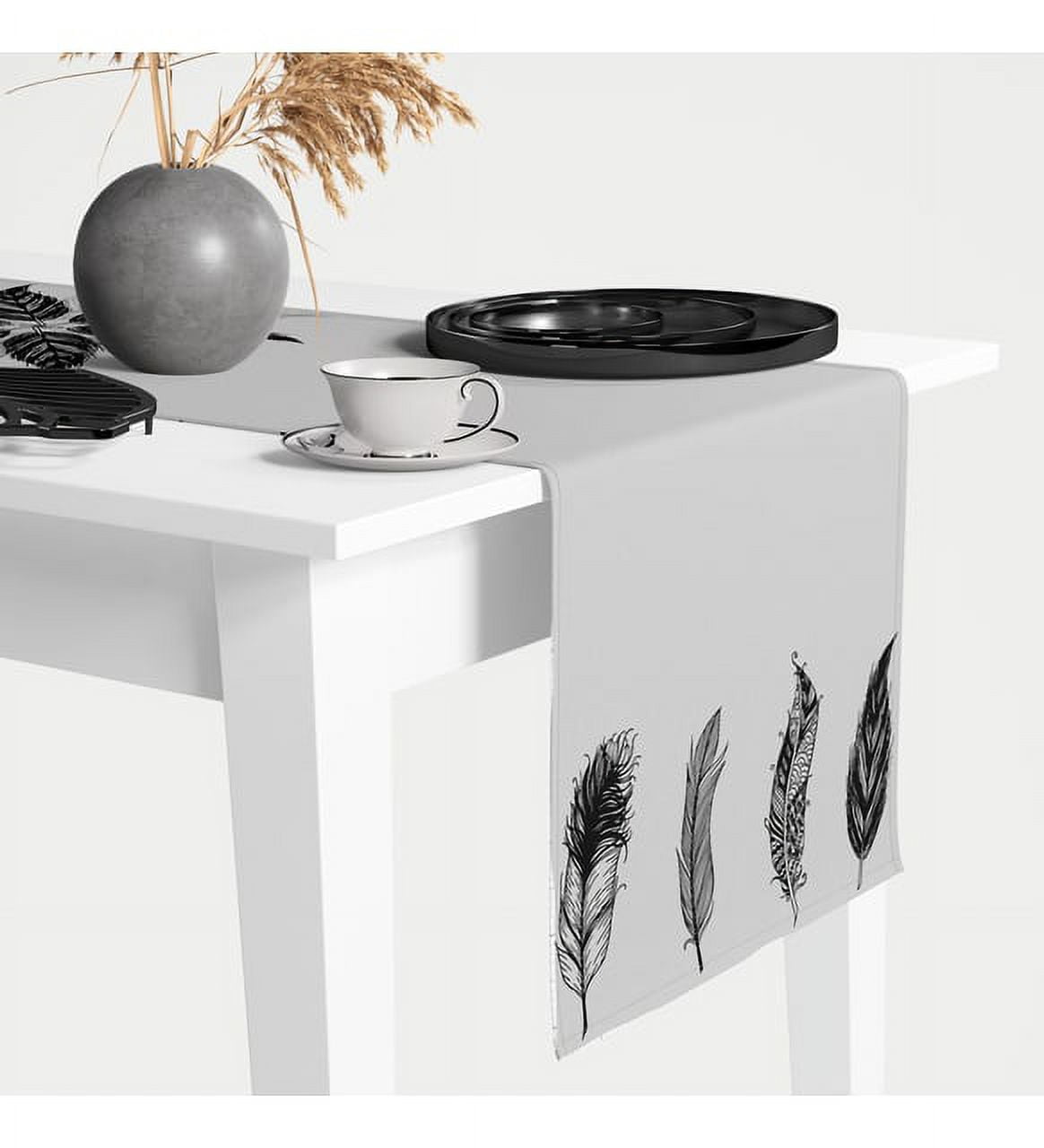 American Service Digital Printed Feather Pattern Colored Table ...