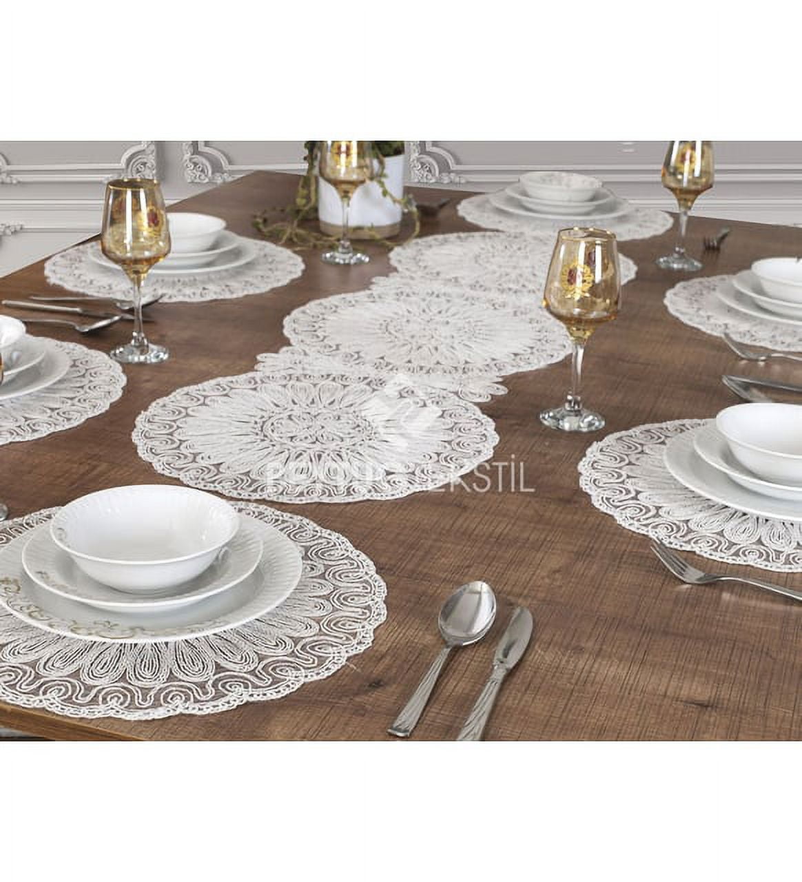 American Service Supla and Runner Set 12 people embroidered broken ...
