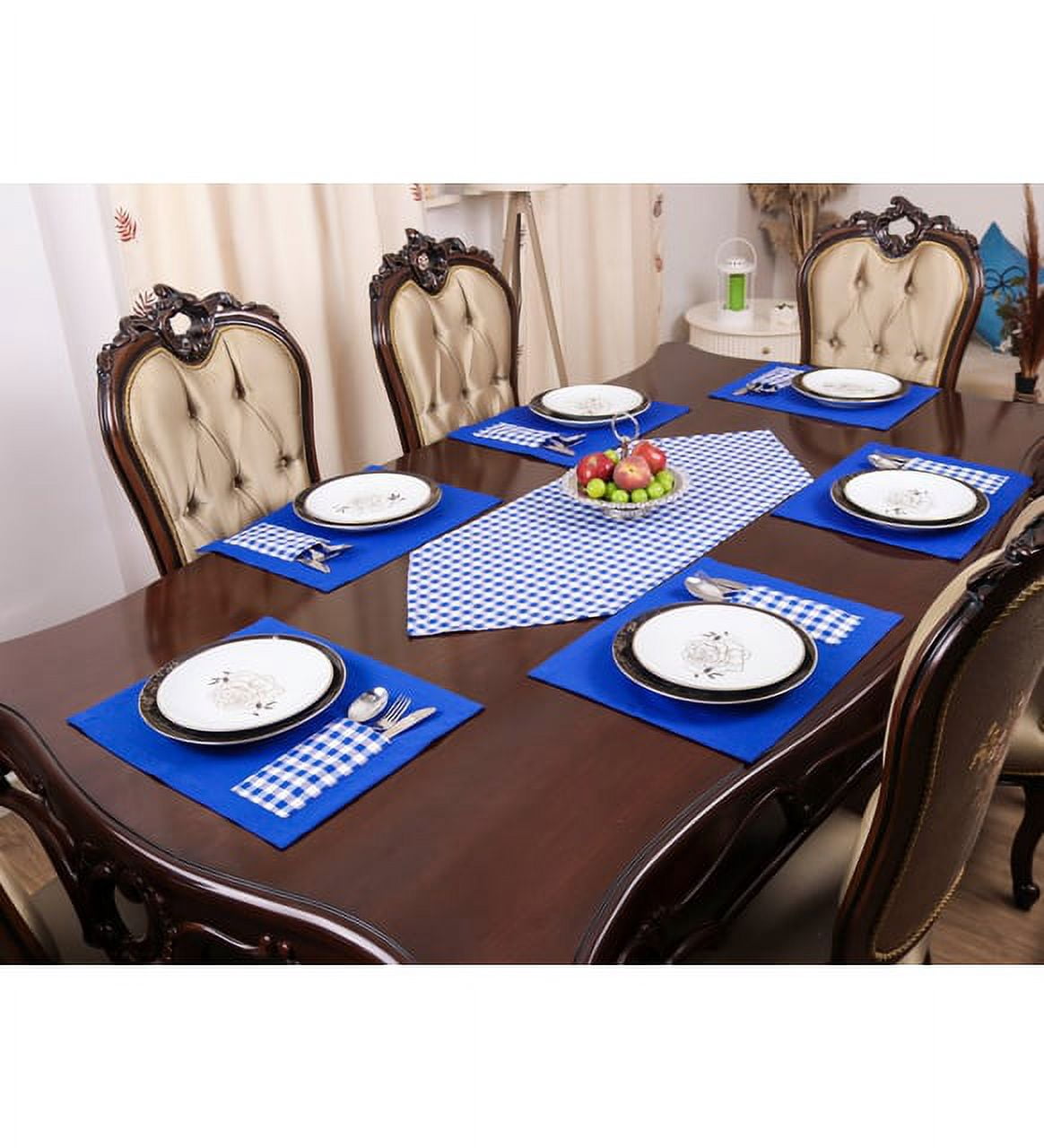 American Service Supla and Runner Set 12 Person Set Blue Eco Pattern ...