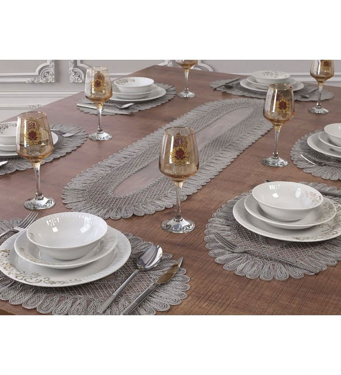 American Service Suple and Runner Set for 8 people Set Embroidery ...