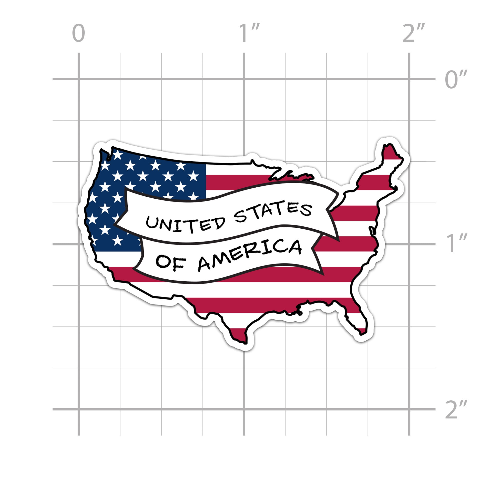 American Shaped United States Flag Sticker for water bottle phone ...