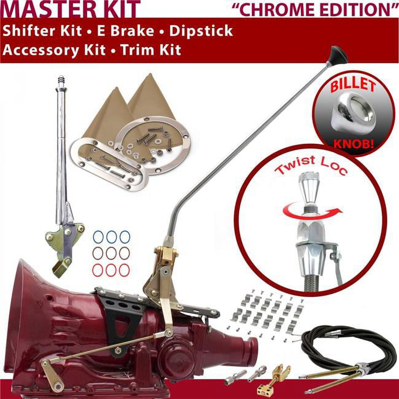 American Shifter 2004R Shifter Kit Chrome 23 in. E Brake Cable Clamp ...