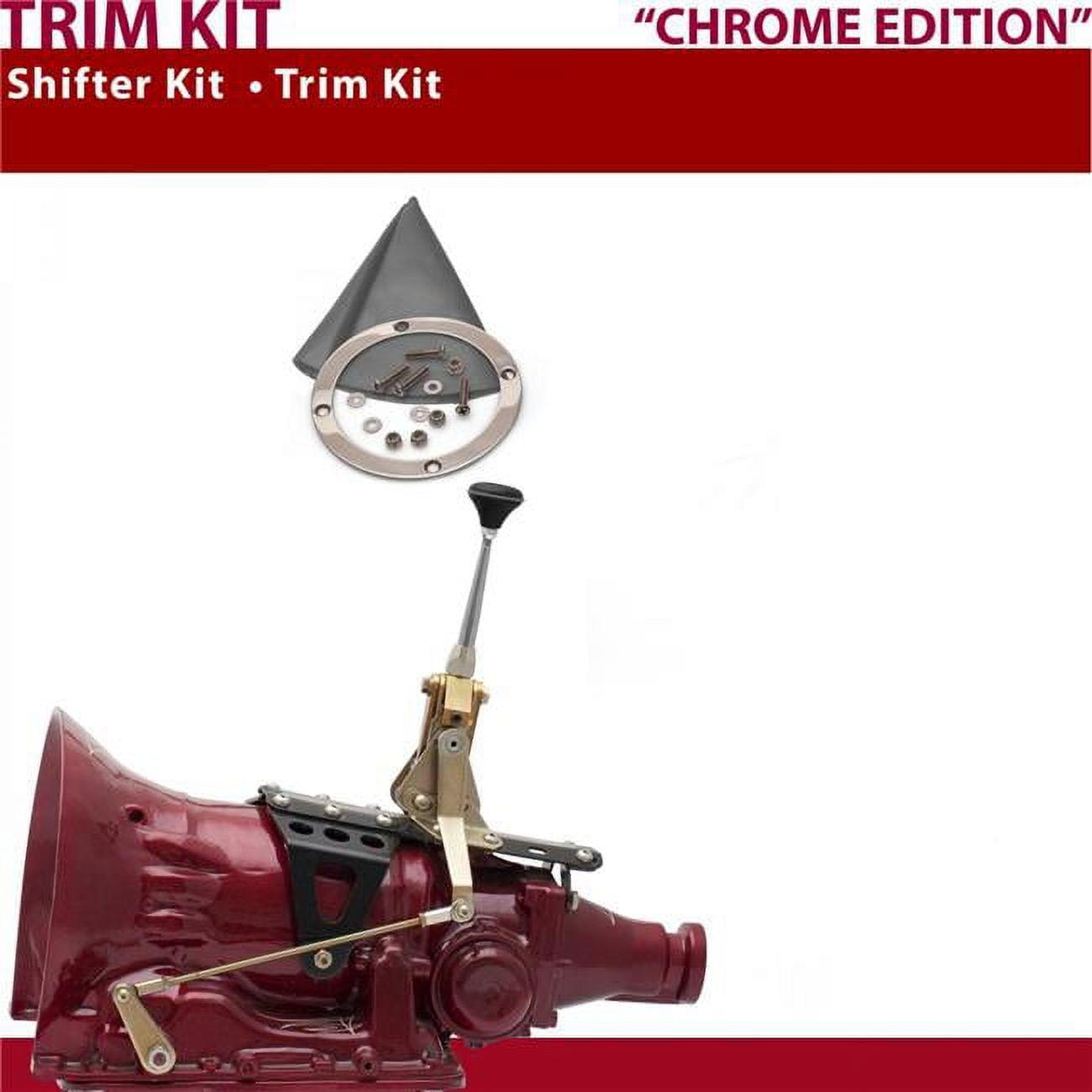 American Shifter AOD Shifter Kit 6 in. Trim Kit Chrome Push Button Gray ...