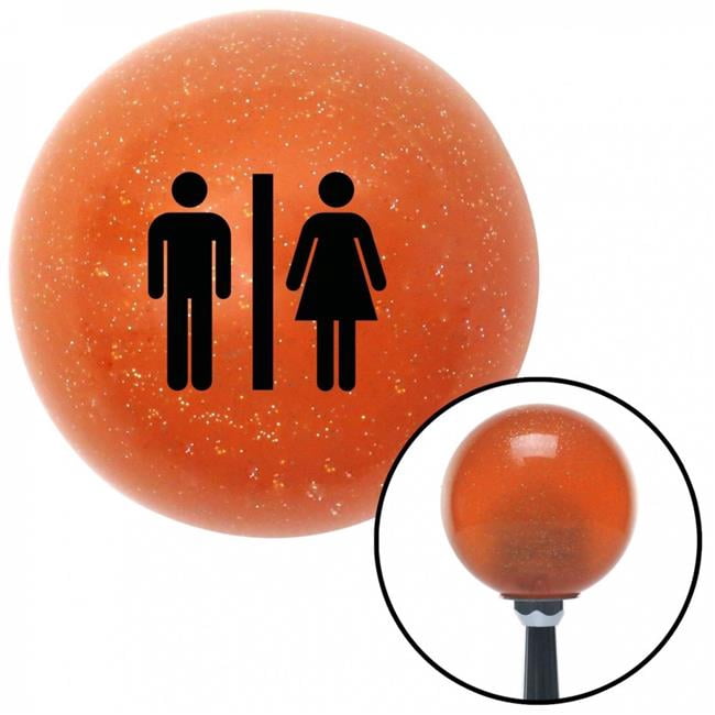 American Shifter 38936 Black Man & Woman Orange Metal Flake Shift Knob ...