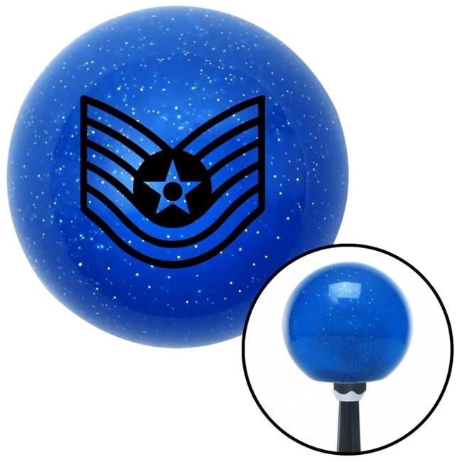 American Shifter 24484 Black Technical Sergeant Blue Metal Flake Shift ...