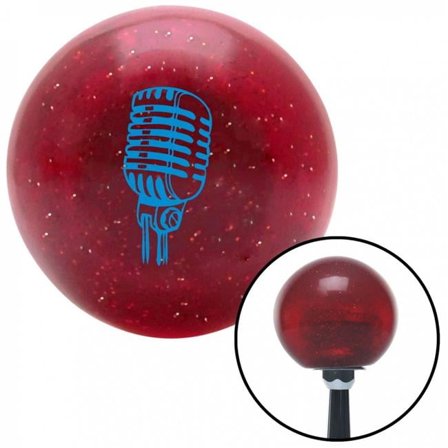 American Shifter 53830 Blue Old School Microphone Red Metal Flake Shift ...