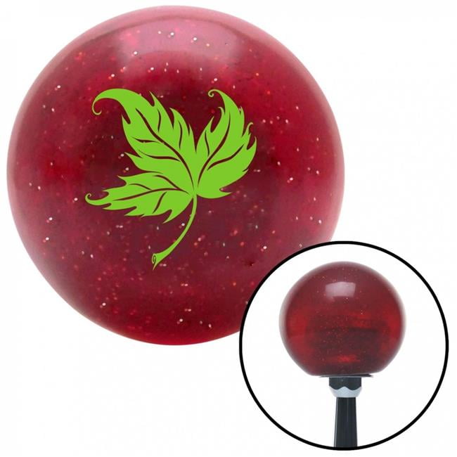 American Shifter 53981 Green Falling Leaf Red Metal Flake Shift Knob ...