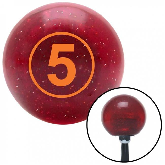 American Shifter 47492 Orange Ball No.5 Red Metal Flake Shift Knob with ...