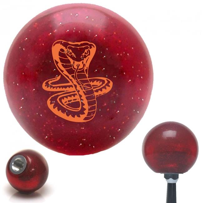 American Shifter 48264 Orange Cobra Red Metal Flake Shift Knob with M16 ...