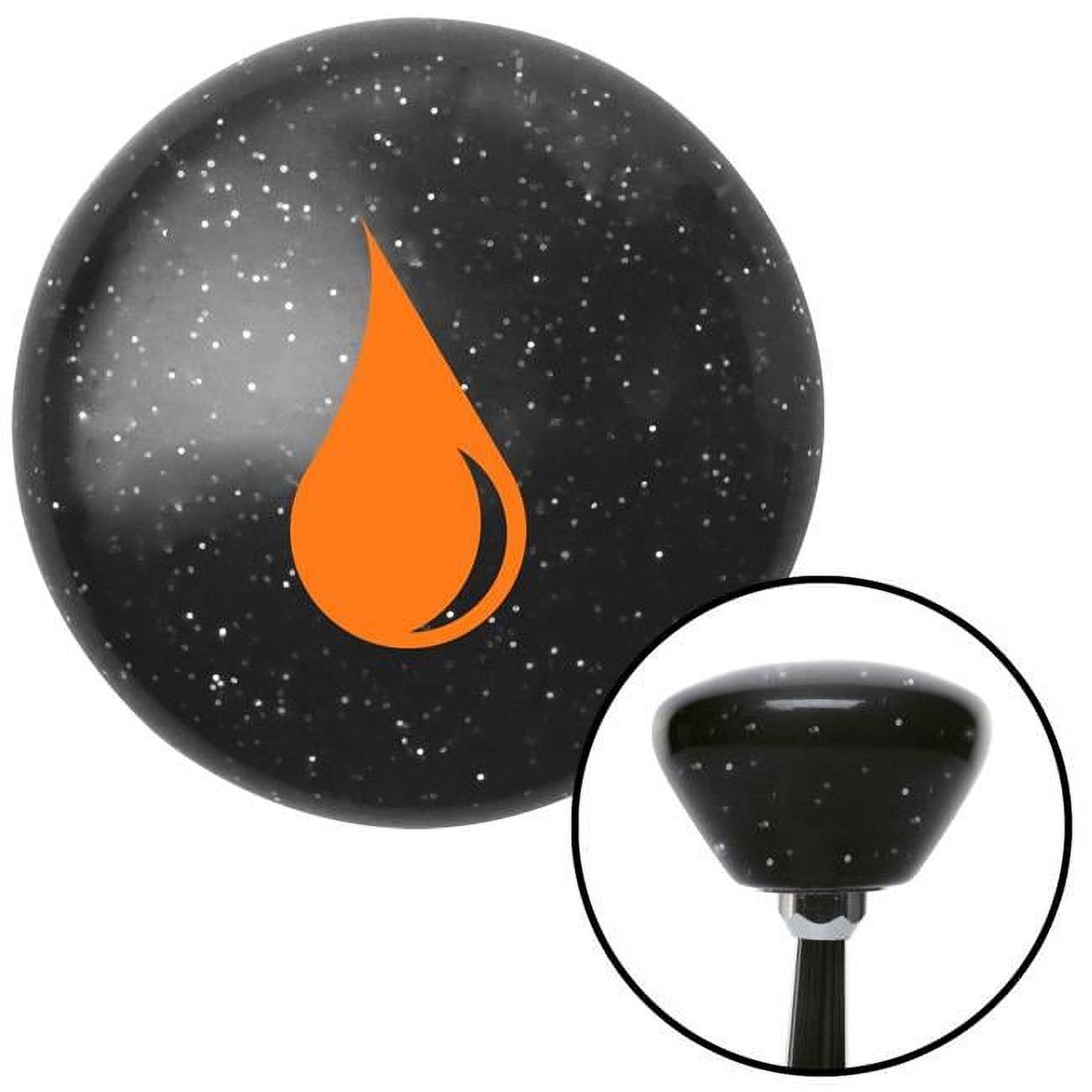 American Shifter Orange Paint Drip Black Retro Metal Flake Shift Knob ...