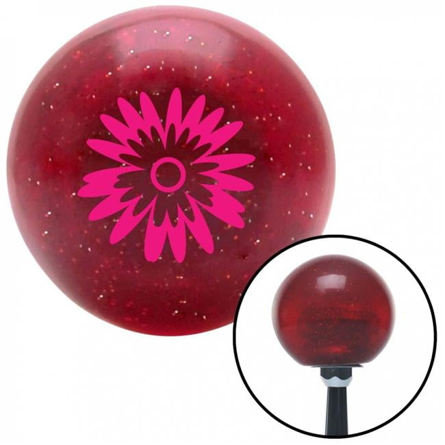 American Shifter 53915 Pink Flowers Red Metal Flake Shift Knob with M16 ...