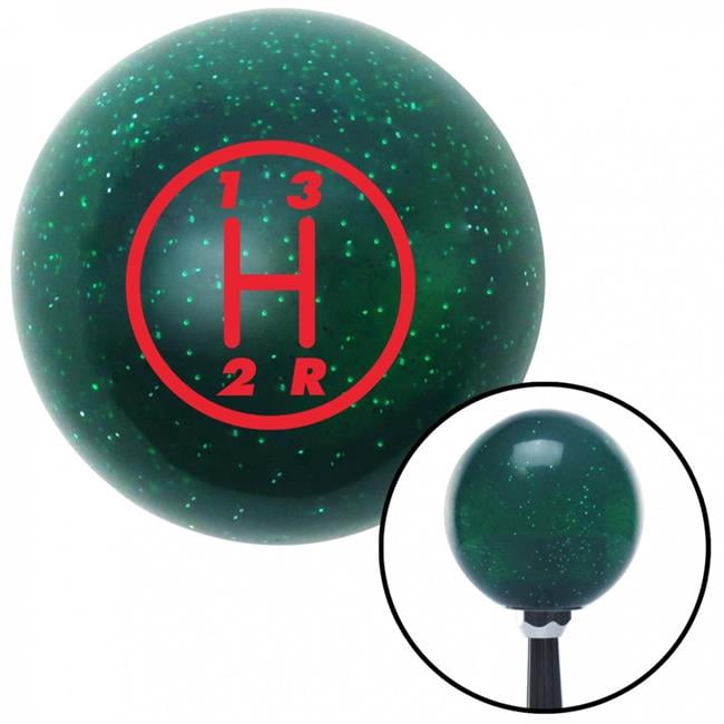American Shifter 60392 Red 3 Speed Green Metal Flake Shift Knob with ...