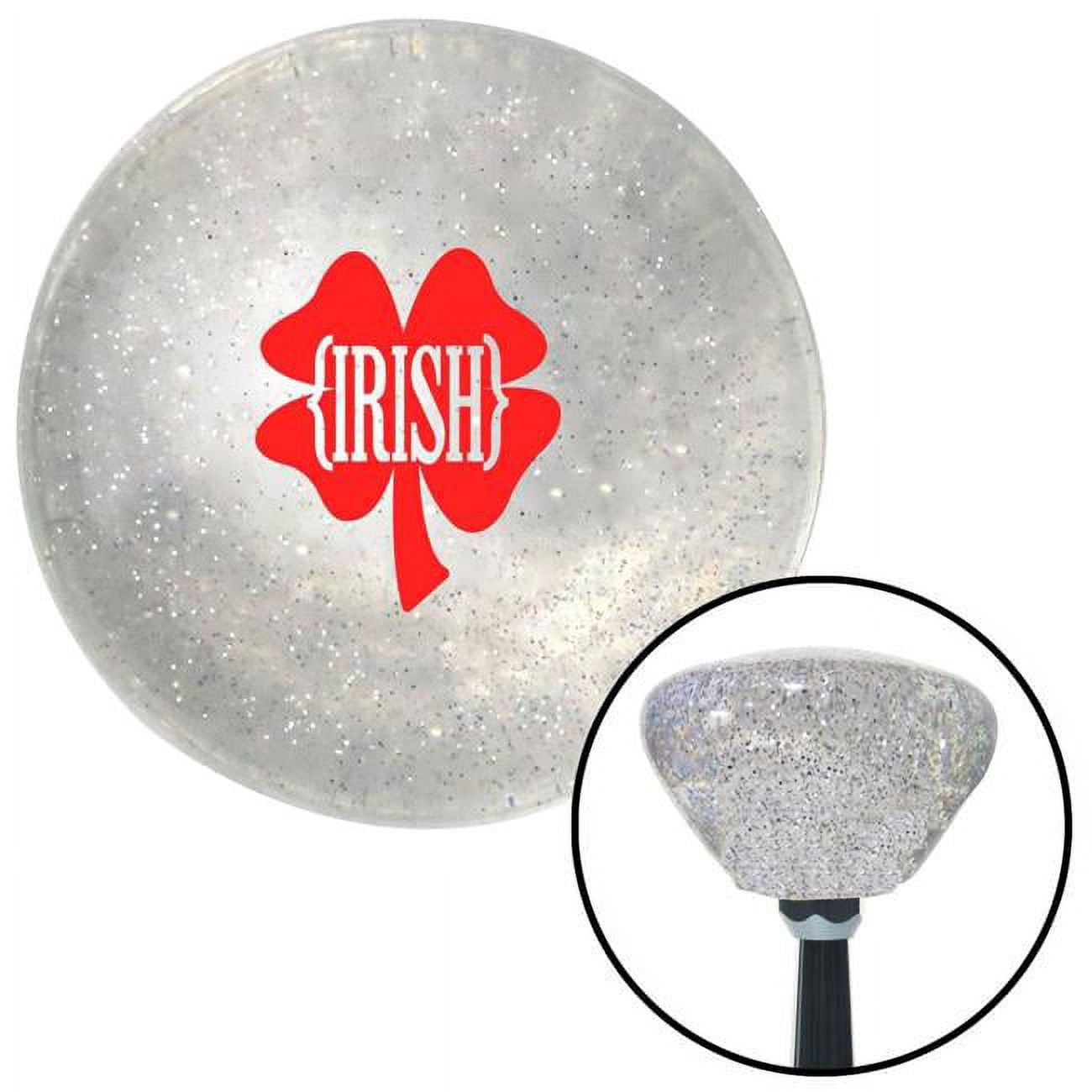 American Shifter Red Irish Clover Clear Retro Metal Flake Shift Knob ...