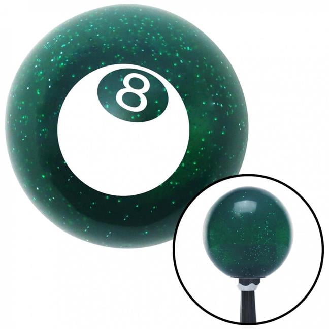 American Shifter 60438 White 3D 8 Ball Green Metal Flake Shift Knob ...