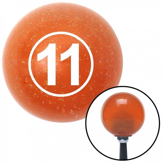 American Shifter 36879 White Ball No.11 Orange Metal Flake Shift Knob ...
