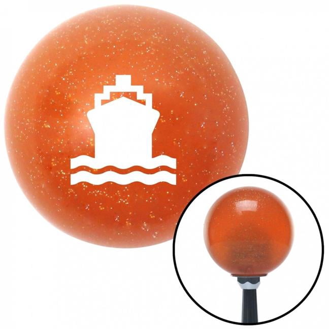 American Shifter 43445 White Cruise Ship Orange Metal Flake Shift Knob ...