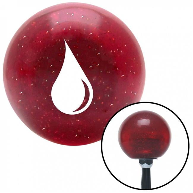 American Shifter 56799 White Paint Drip Red Metal Flake Shift Knob with ...