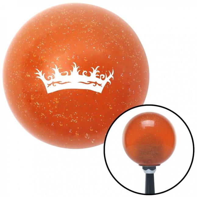 American Shifter 37689 White Princess Crown Orange Metal Flake Shift ...