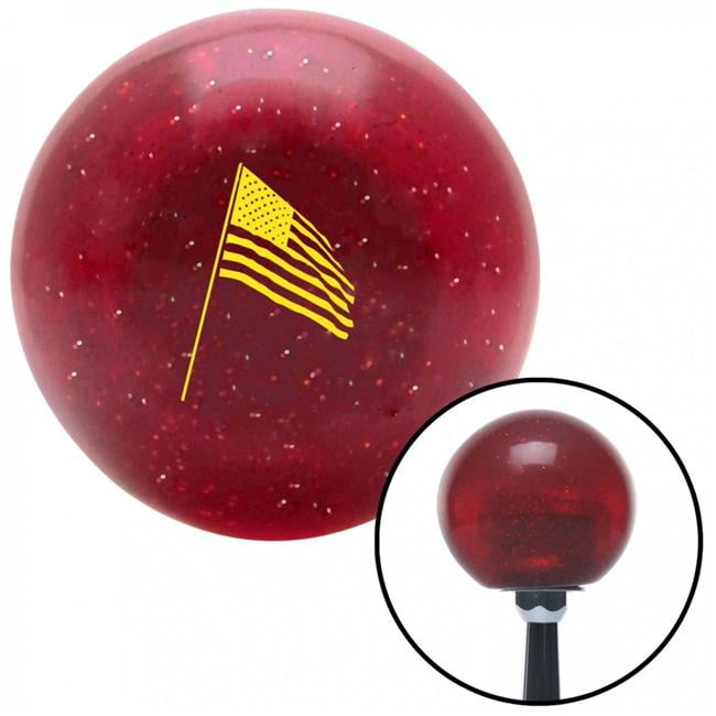 American Shifter 58424 Yellow American Flag Pole Red Metal Flake Shift ...