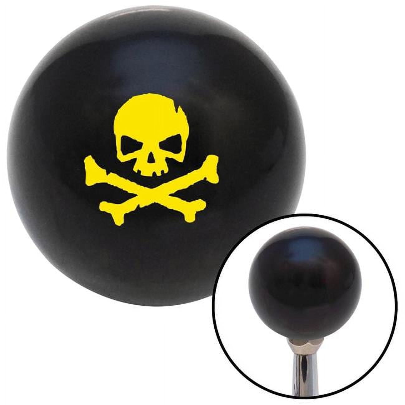 American Shifter Yellow Skull 1 Black Shift Knob with M16 x 1.5 Insert ...