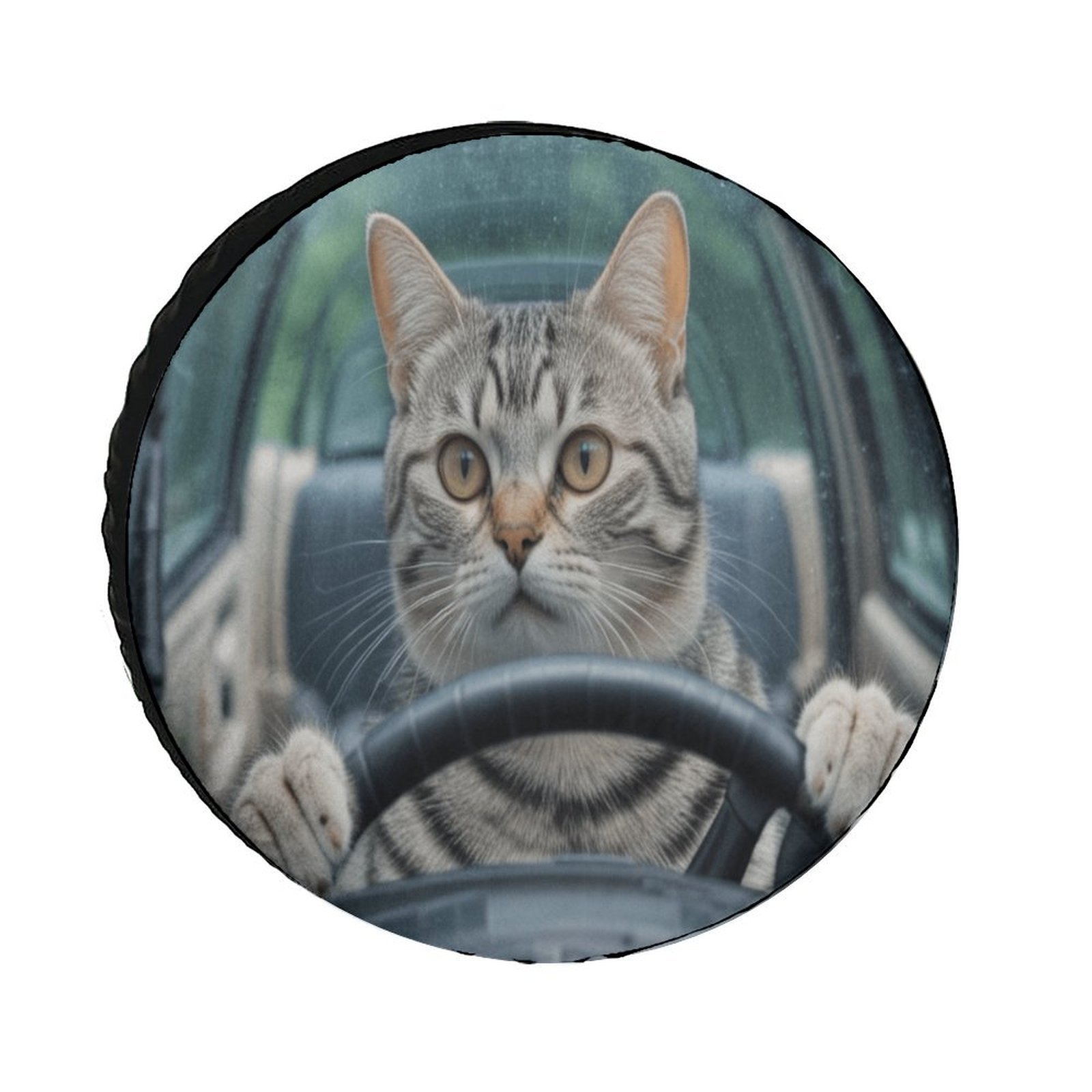 American Shorthair Cat Driving Spare Tire Cover, Wheel Cover Waterproof ...
