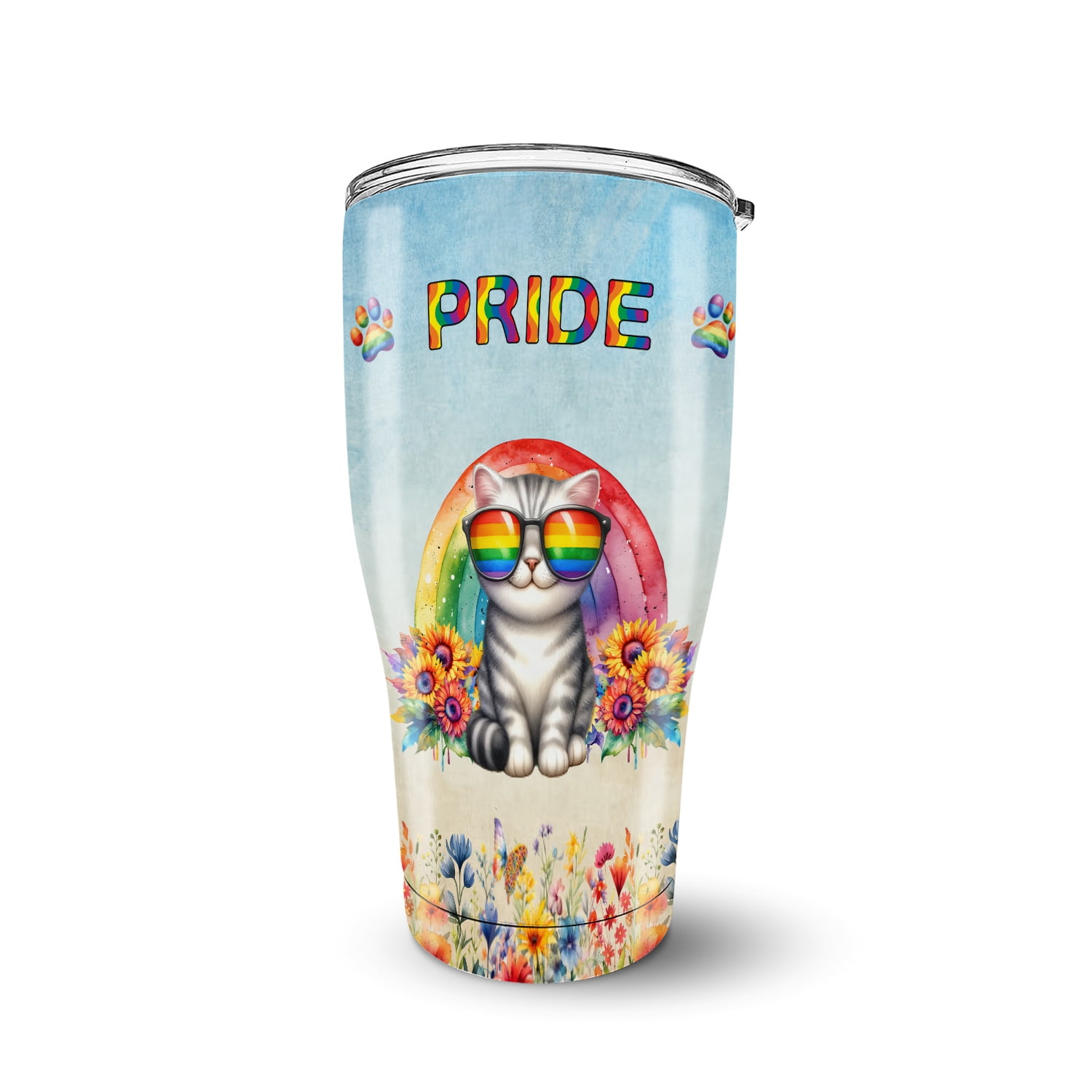 American Shorthair Celebrates Rainbow Pride Month LGBT LGBTQ+ 30oz ...
