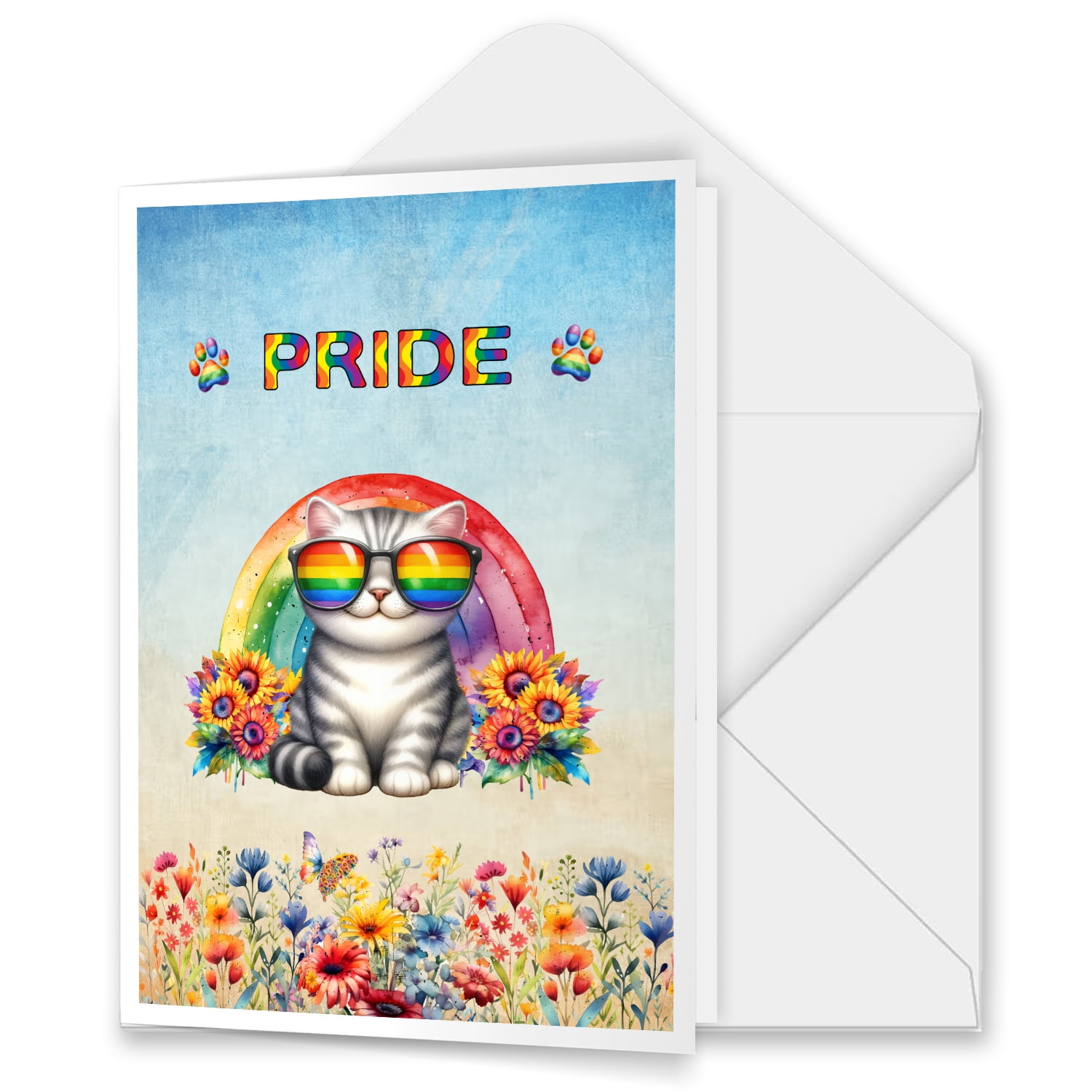 American Shorthair Celebrates Rainbow Pride Month LGBT LGBTQ+ 5x7in ...