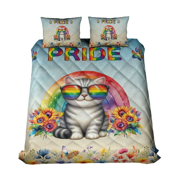 American Shorthair Celebrates Rainbow Pride Month LGBT LGBTQ+ Quilt ...