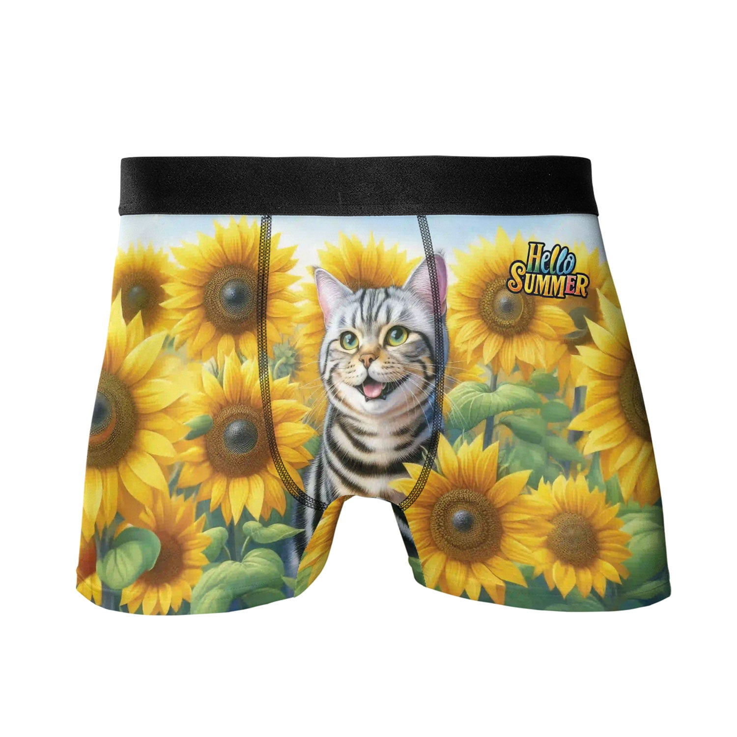 American Shorthair Hello Summer Sunshine Sunflowers Spring Retro ...
