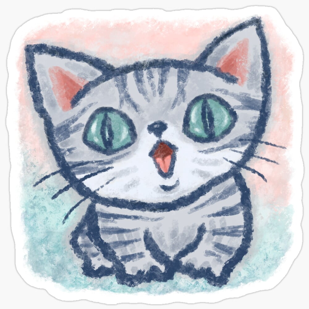 American Shorthair Kitten In A Good Mood Sticker Phone Decal Water ...
