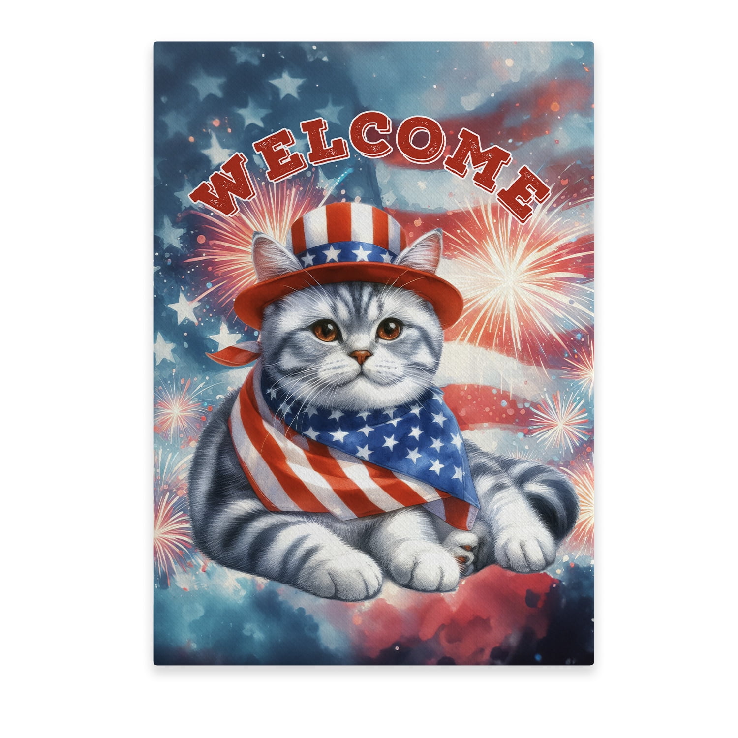 American Shorthair Patriotic Welcome for 4Th of July Independence Day ...