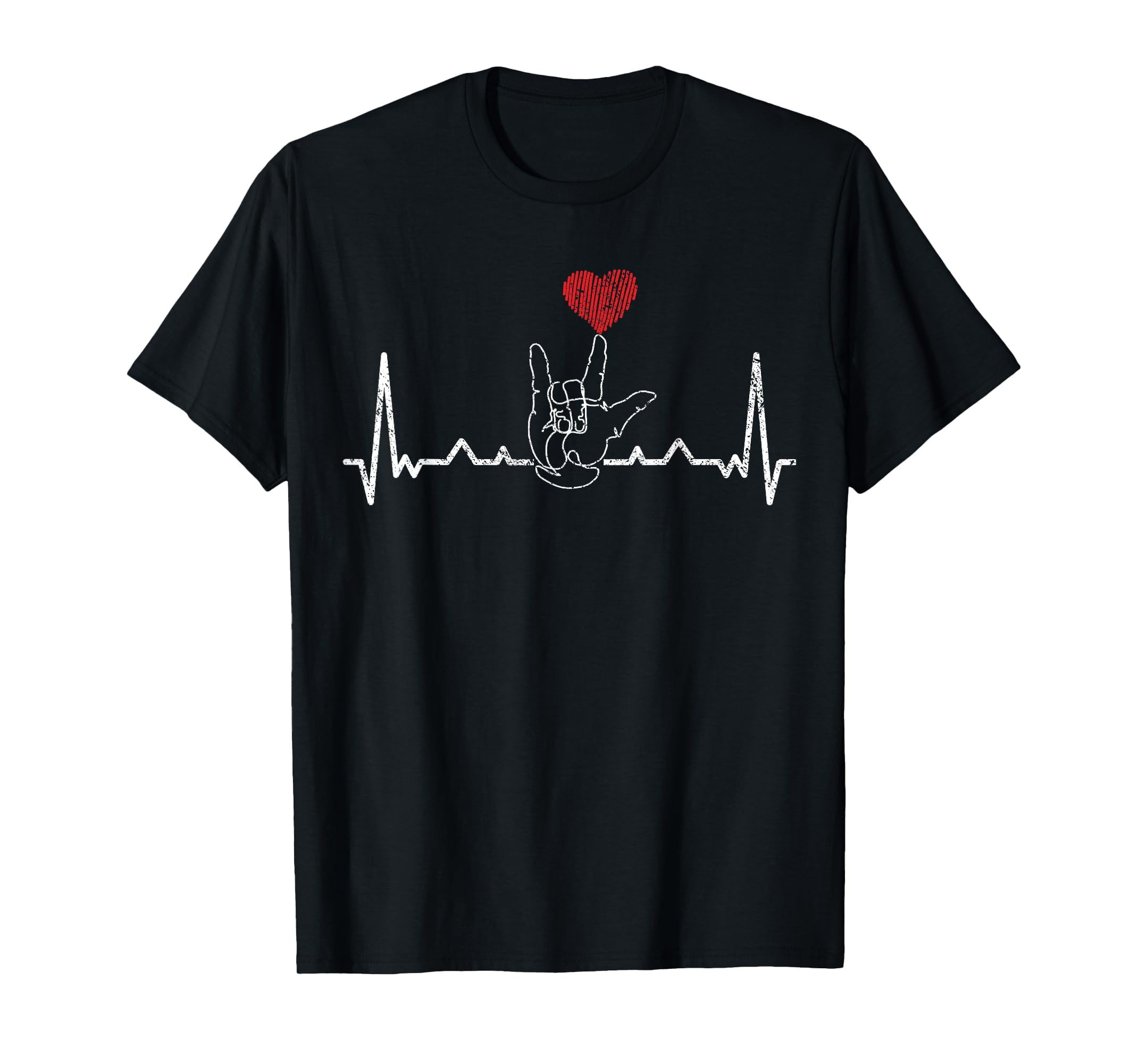 American Sign Language ASL Love Heartbeat T-Shirt - Walmart.com
