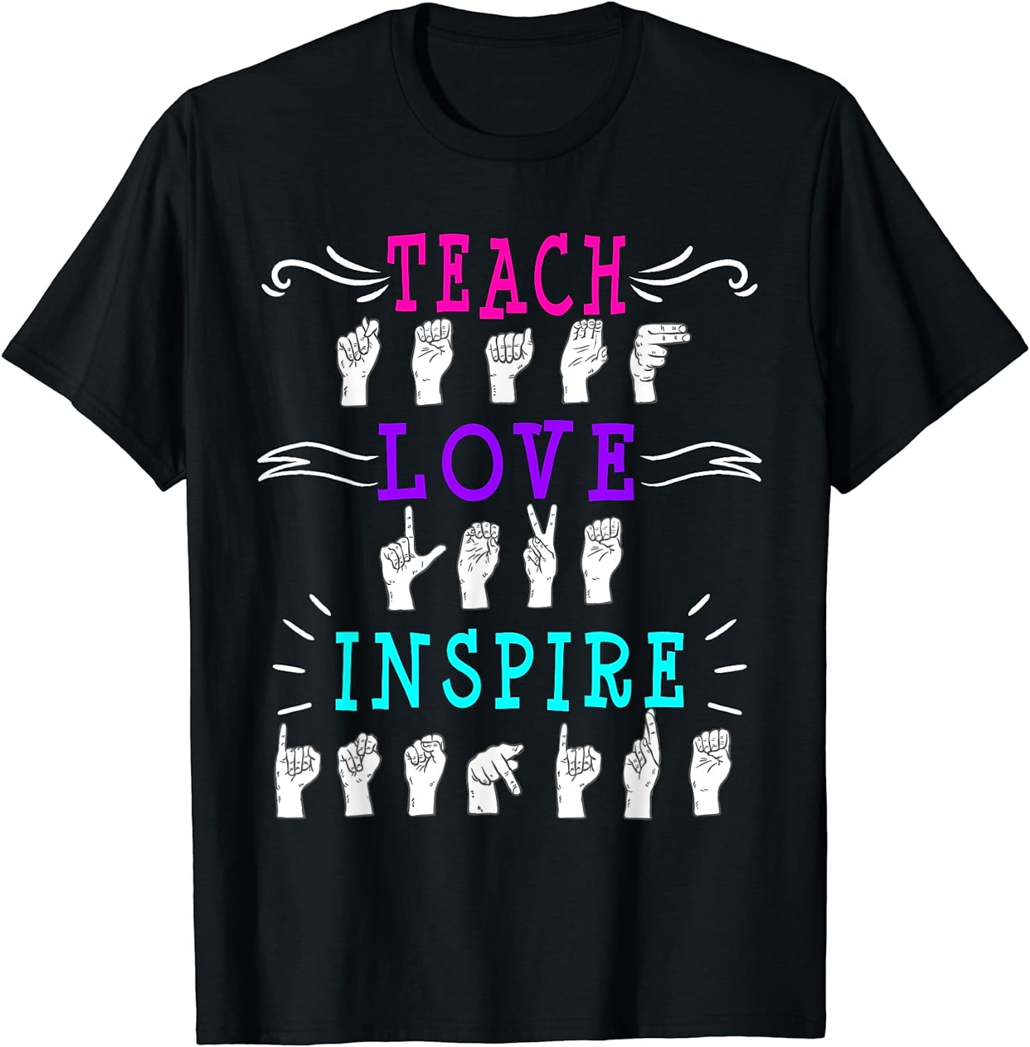 American Sign Language ASL Teacher Hearing Impaired T-Shirt - Walmart.com