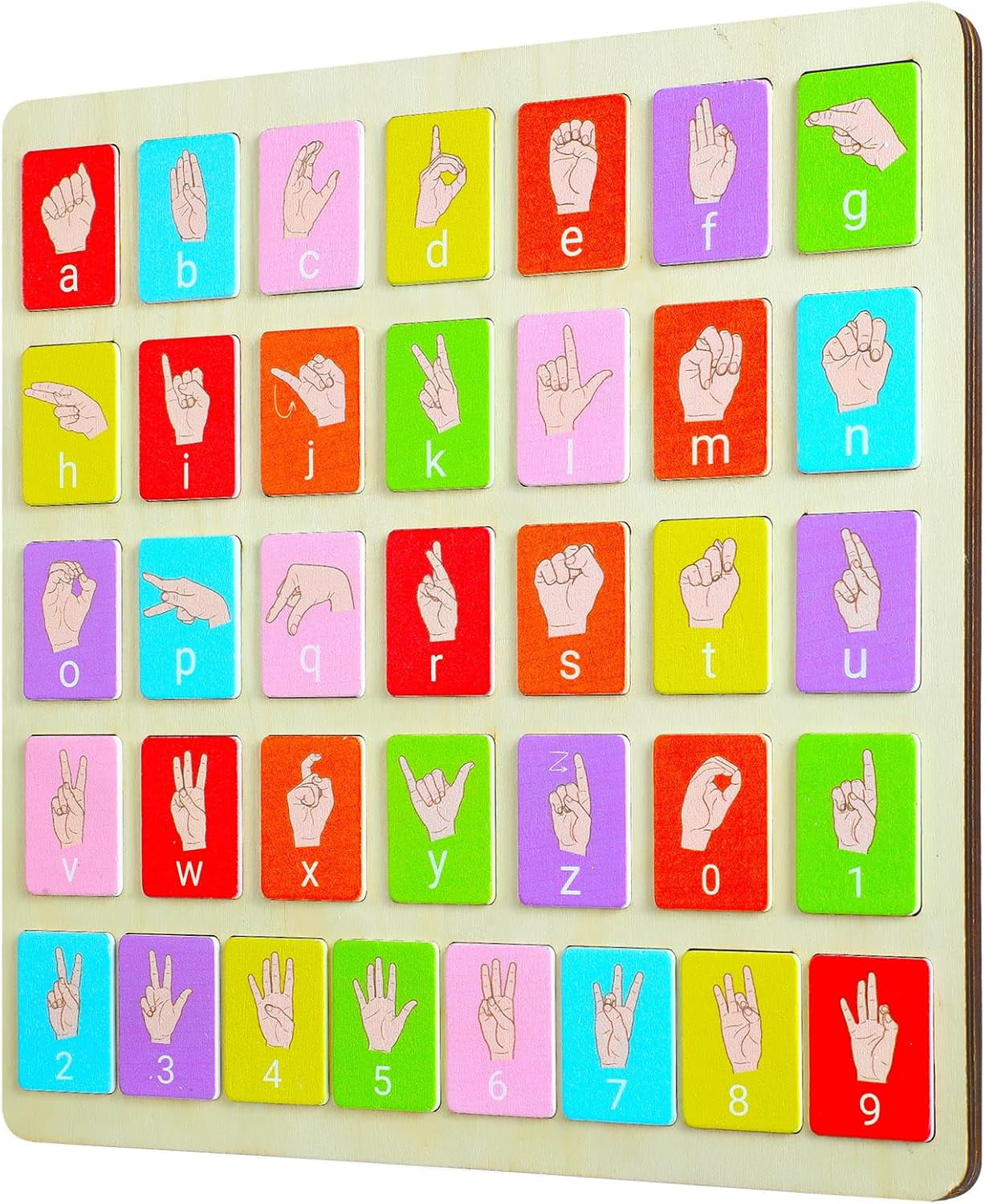 American Sign Language Alphabet Puzzle 36 ASL Wooden Alphabet Letter ...
