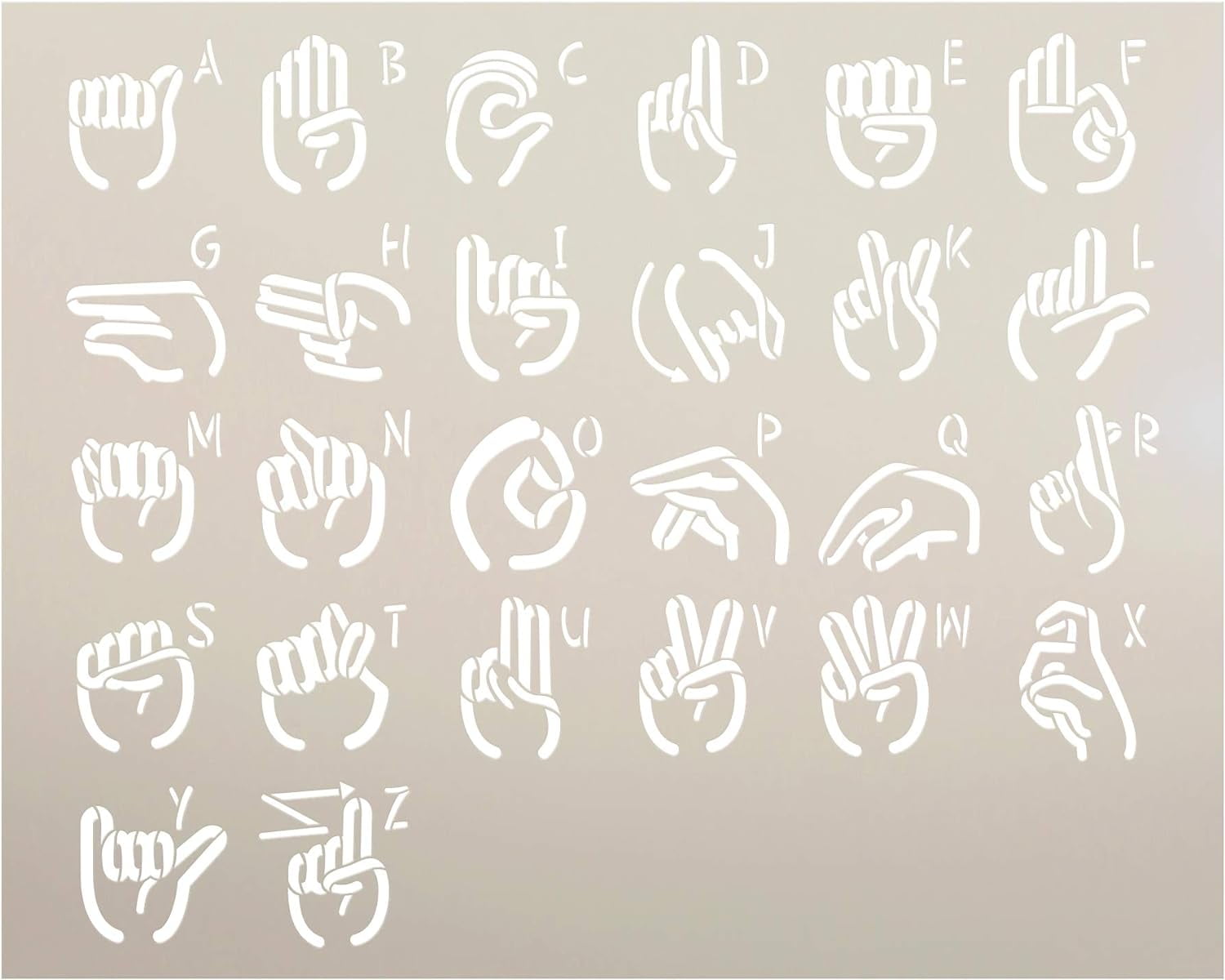 American Sign Language Alphabet Stencil By Studior12 | DIY ASL Family ...