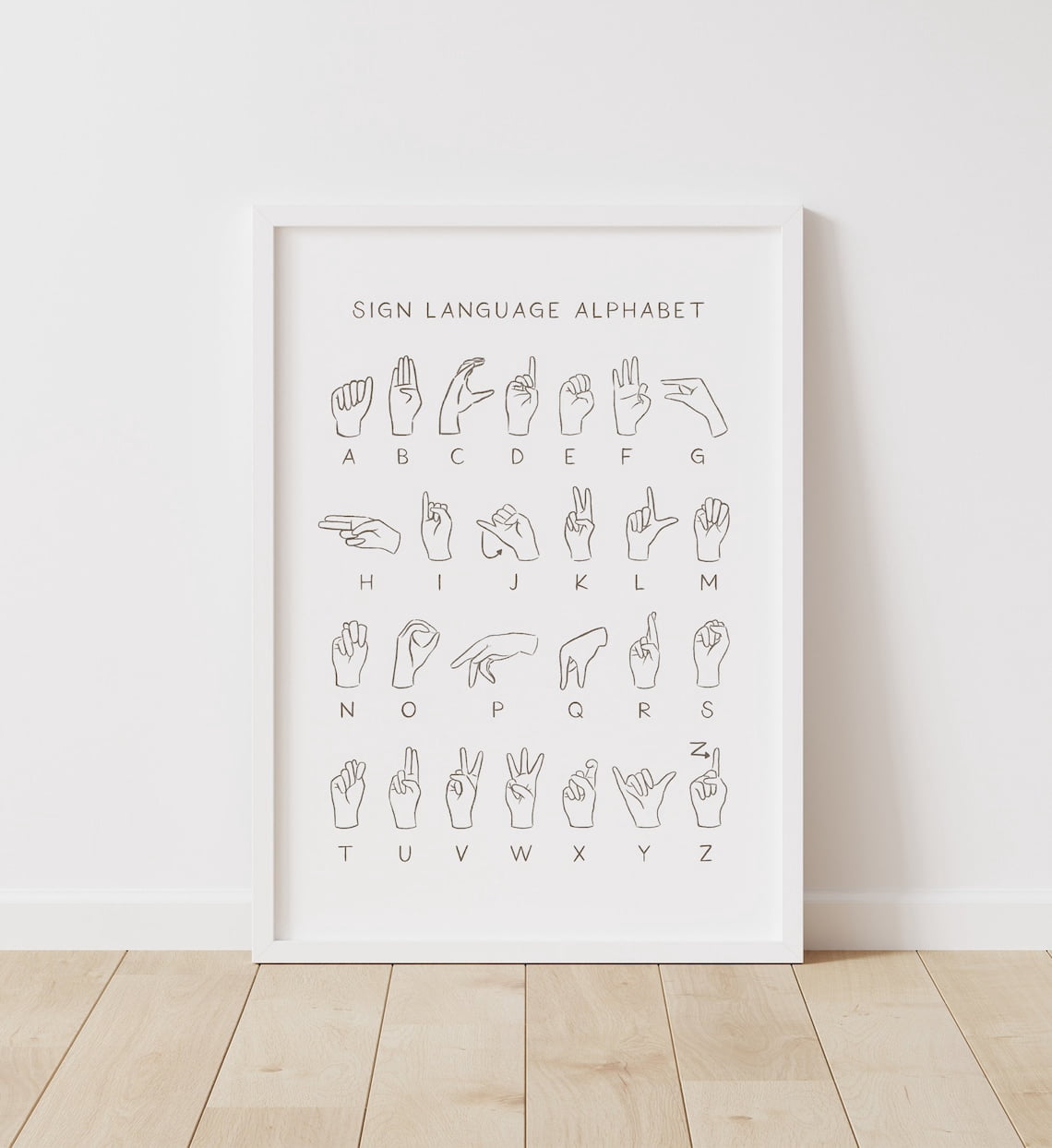 American Sign Language Asl Alphabet Wall Art Educational Classroom ...