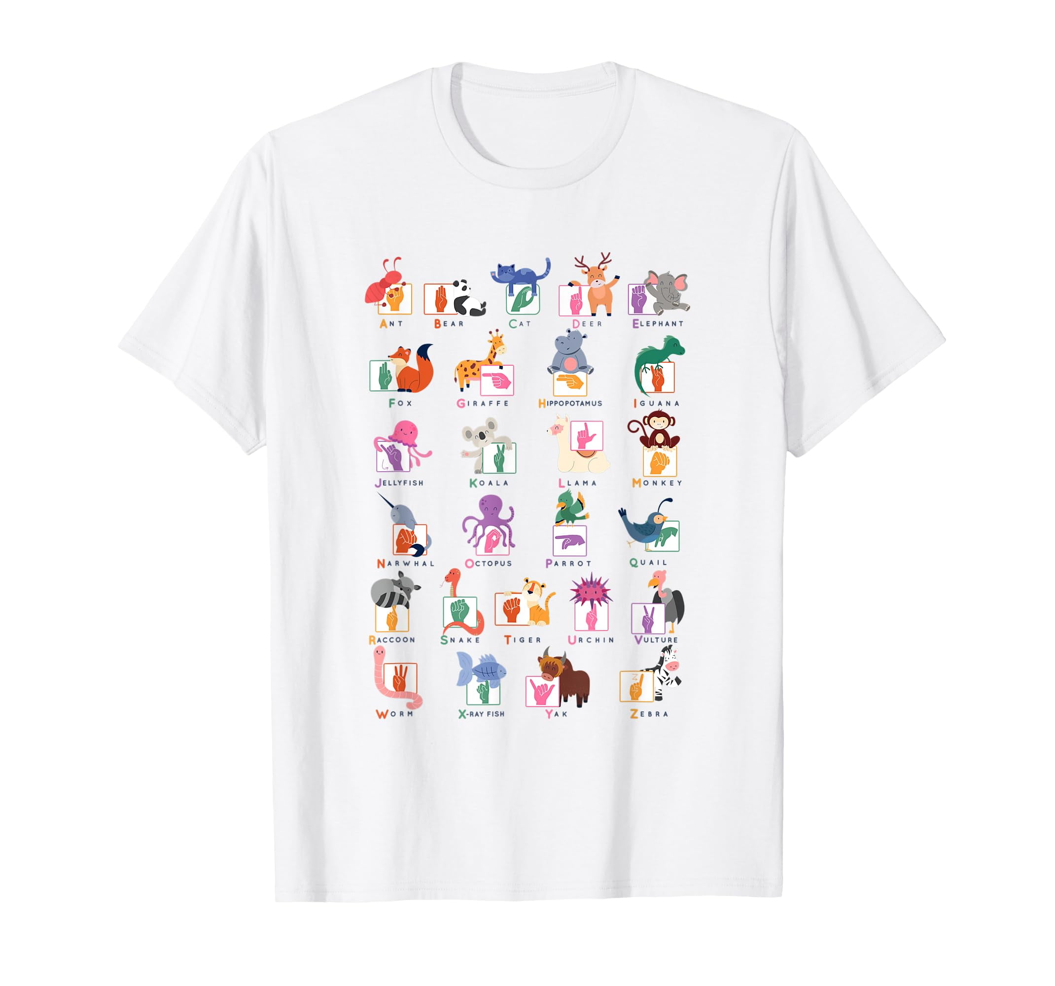 American Sign Language Gifts for Teachers ASL Alphabet T-Shirt ...