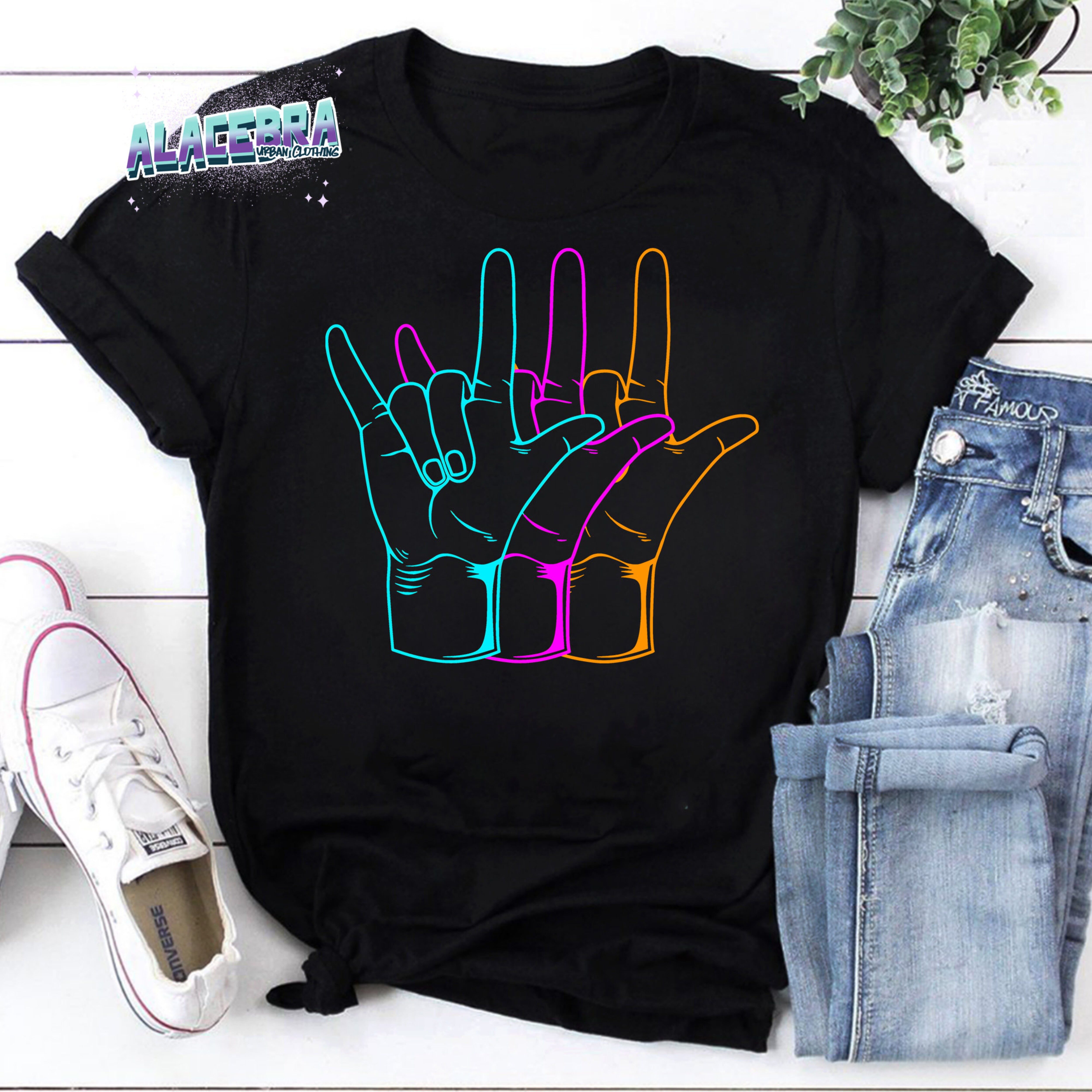 American Sign Language I Love You Asl Vintage T-Shirt, Sign Language ...