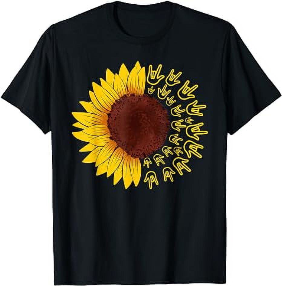 American Sign Language I Love You Sunflower T-Shirt - Walmart.com