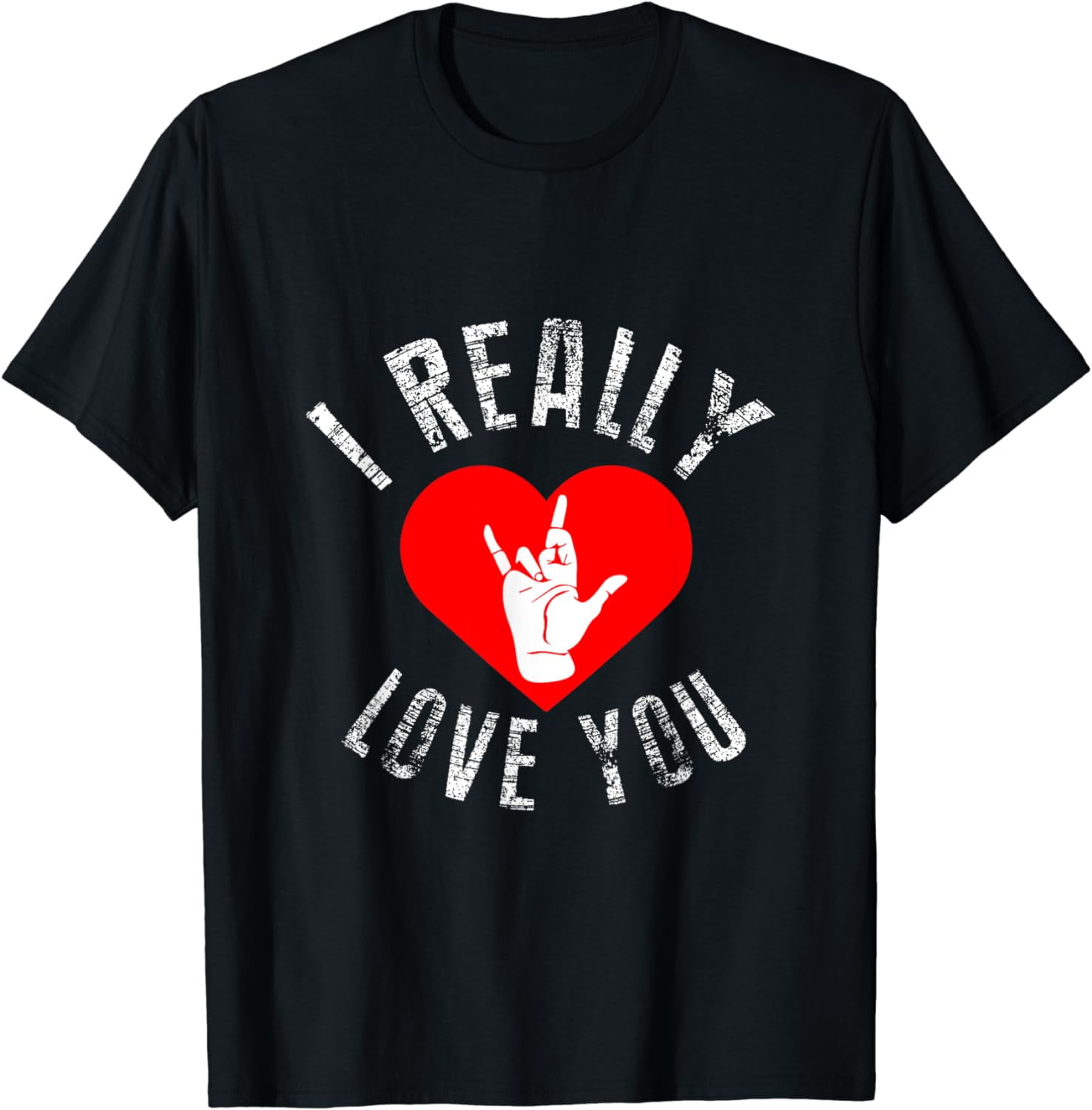 American Sign Language - I Really Love You ASL T-Shirt - Walmart.com